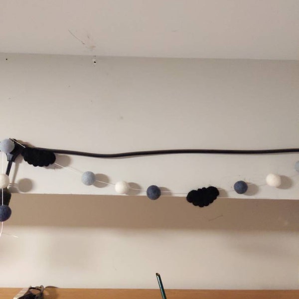 Customizable Wool Football Fan Garland Felt Foot Ball Bunting Fall ...