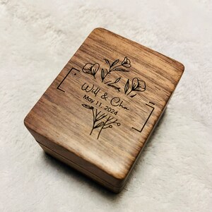 Triple Flip Wooden Ring Box, Custom Wedding Ring Box, Engagement Ring ...