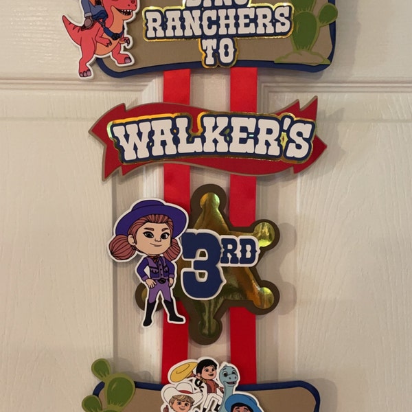 Dino Ranch Birthday Door Sign|dino Ranch Theme Decorations - Etsy