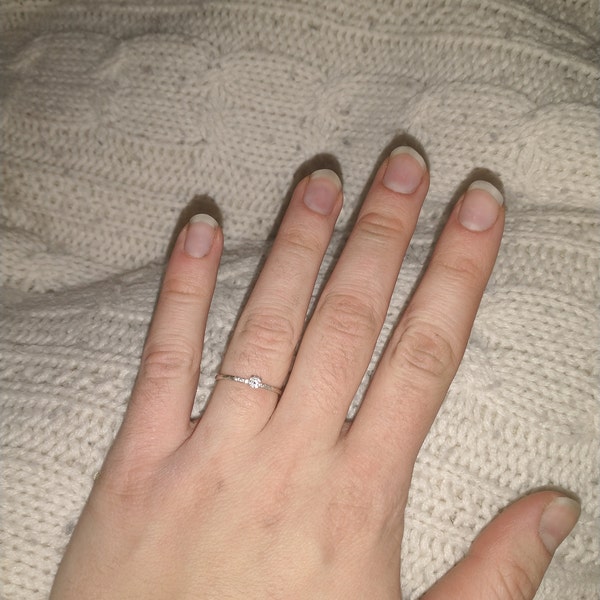 925 Sterling Silver Delicate Promise Ring for Her, Dainty & Simple ...