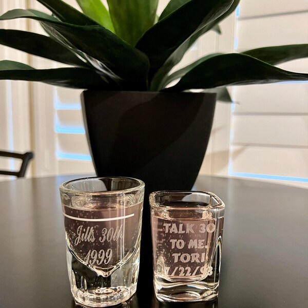 Personalized Square Shot Glass, Custom Engraved Shot Glass, Your Text ...