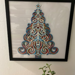 Christmas Tree 3D Zentangle Svg Files, Multilayer Panel for Laser ...