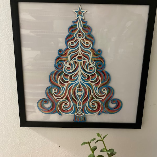 Christmas Tree 3D Zentangle Svg Files | Papercut for Cricut, CNC, Laser ...