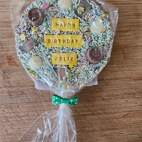 Personalised Chocolate Lolly, Chocolate Children’s Chocolate Gift ...