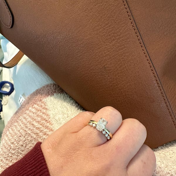 Diamond Cluster Ring / Stackable Dainty Ring / Simple Gold Ring / Multi ...