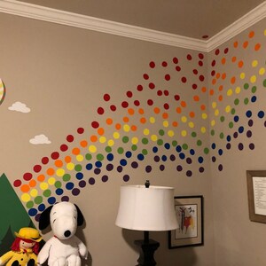 Rainbow Colored Dot Decals // Peel and Stick Dots // Nursery | Etsy