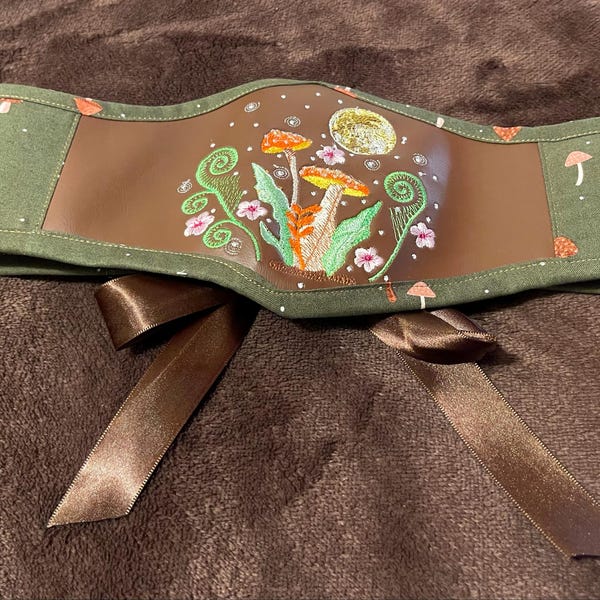 Cottagecore Mushroom Corset Belt - Etsy