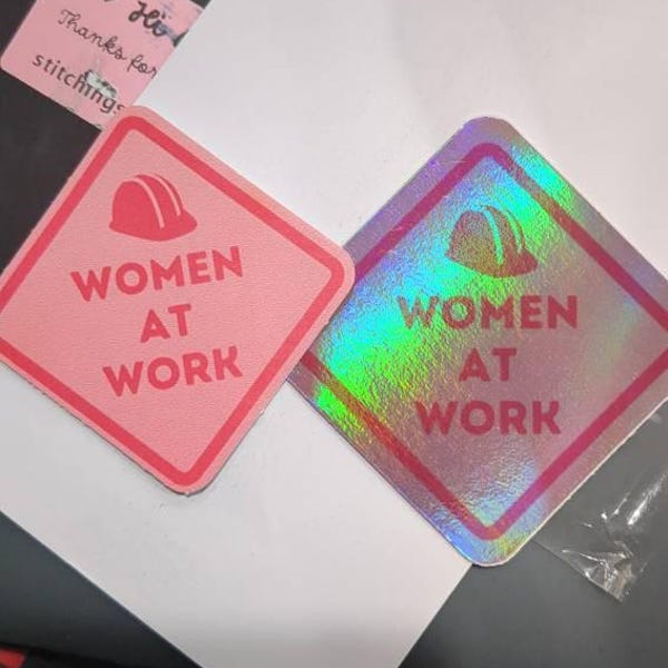 Sticker: "women at Work" Construction Site Sign --- Bar-b Barbara ...