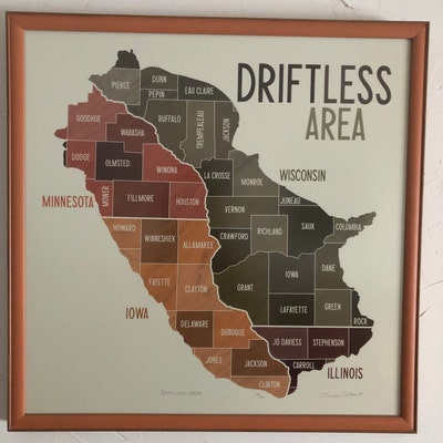 Driftless Area Art Map Print by James Steeno wisconsin, Minnesota, Iowa ...