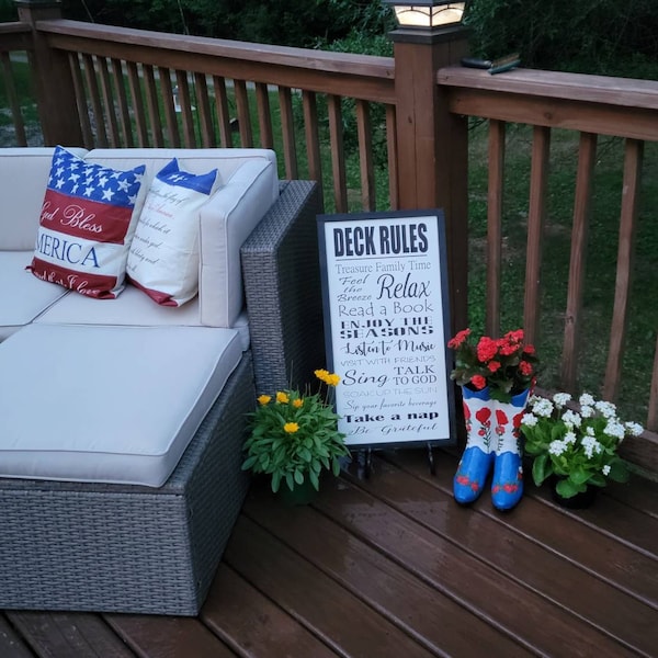 Personalized Porch Rules Sign: Custom Wooden Family Sign, Farmhouse ...