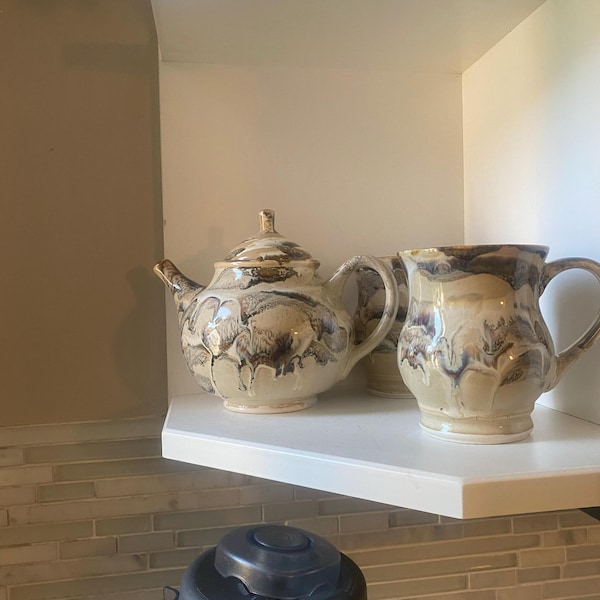 Potbelly Mugs Montana Ranch Glaze Design Stoneware Curvy in All the ...