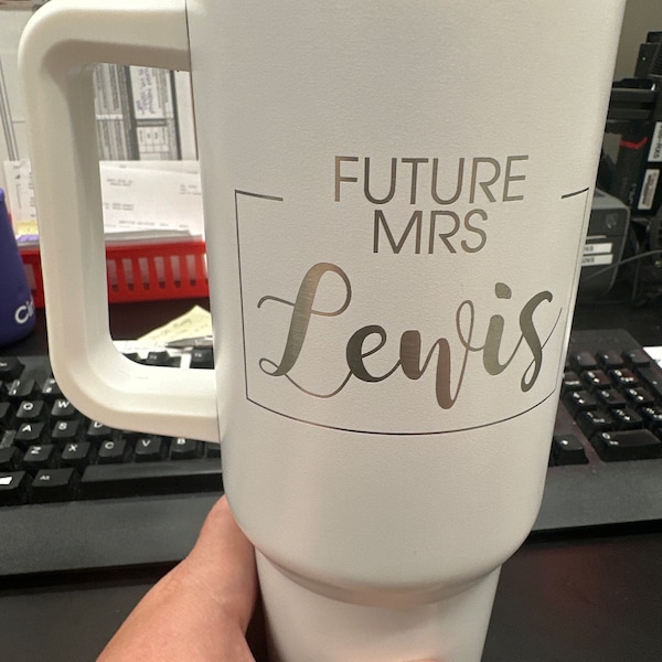 Personalized 40oz Tumbler, Custom Engraved Travel Mug With Handle ...