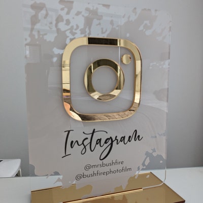Custom Acrylic Instagram Sign for Business Reception Social Media ...