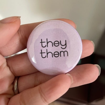 Customizable Pronoun Button LGBTQ Transgender Nonbinary Pride - Etsy