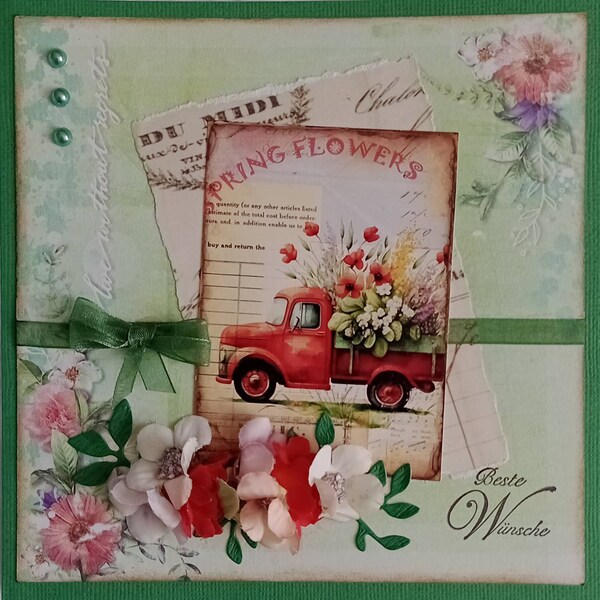 Vintage Spring Flowers Card Set,collage Digital Picture Printable Cards ...