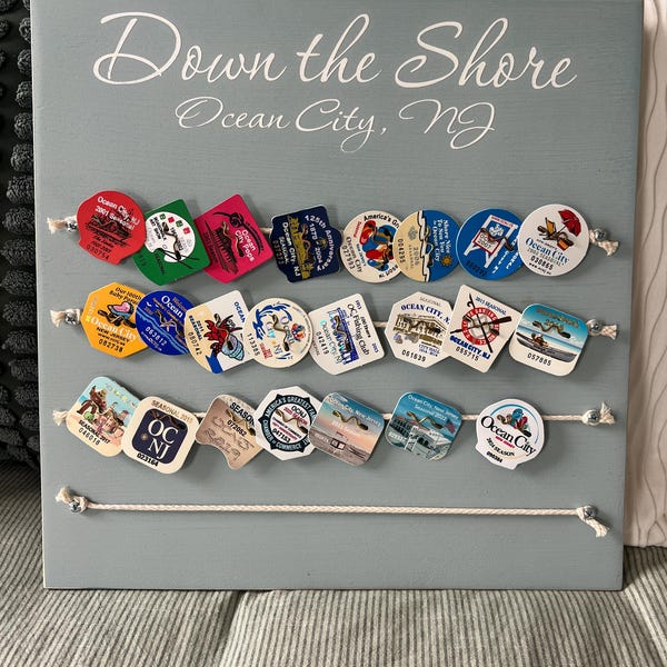 Custom Beach Badge Holder Sign: Jersey Shore Keepsake Display - Etsy