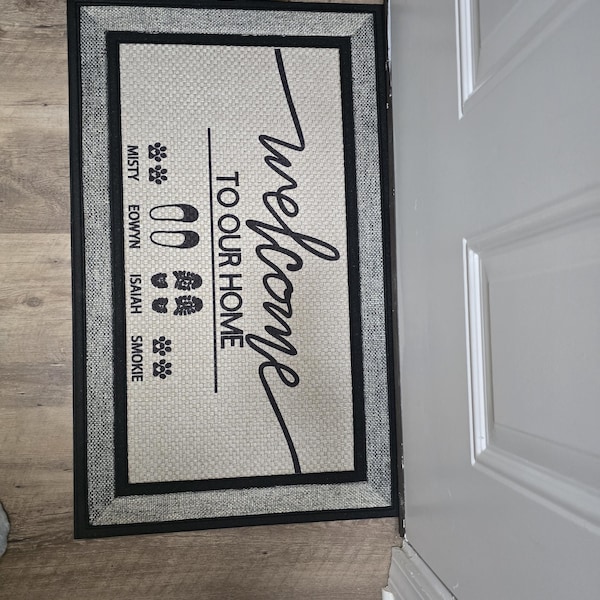 Simple Monogram Door Mat | Wedding Gift | Custom Doormat | Family ...