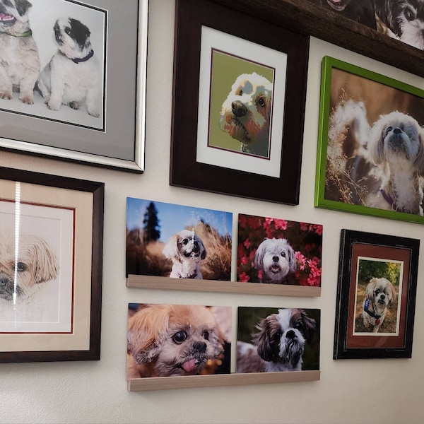 Wooden Picture Rail Shelf | Photo Rail Shelf | Solid Hardwood ...