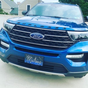 Red and Blue Floral Personalized License Plate and Car - Etsy