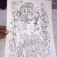 Hana Coloring Page - Etsy Canada