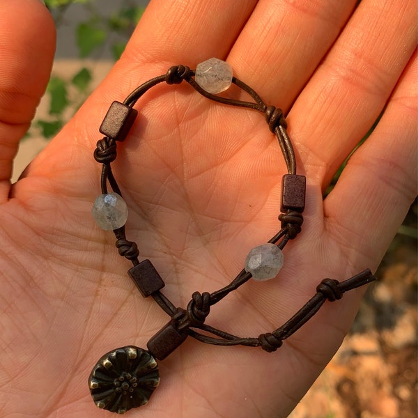 Two Strand Turquoise Bronze Czech Beaded Bracelet - Etsy