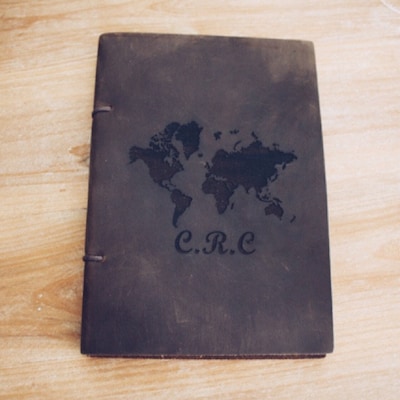Personalized Monogrammed Engraved Notebook Leather Travel Diary ...