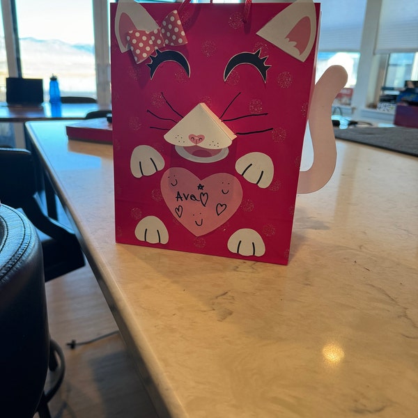 Cat Valentine Bag or Box Printable Decor Kit 3D Snout, Paws, Tail ...