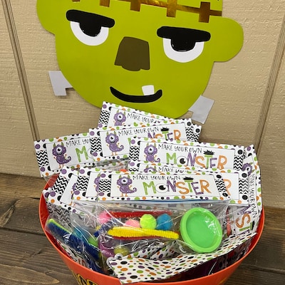 Printable Make Your Own Monster Bag Topper for Monster Halloween Favor ...