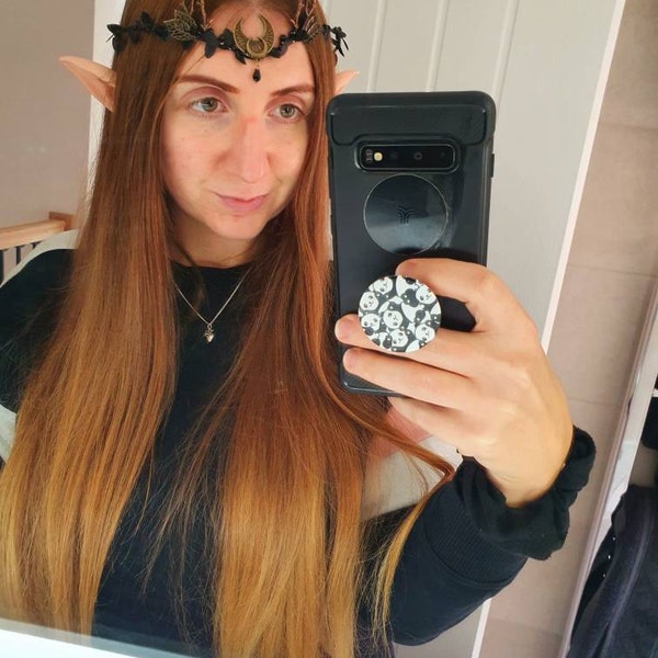 Hecate Goddess Witch Tiara With Black Austrian Crystal Pagan Wicca ...