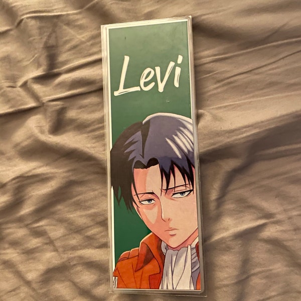 Glossy Laminated Bookmark Levi Ackerman Eren Jaeger Erwin Smith Attack ...