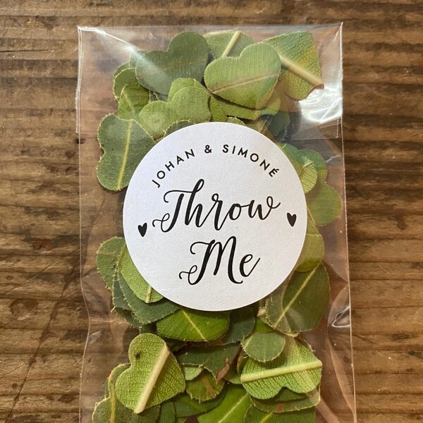 Personalised Throw Me Sticker, Confetti Wedding Label, Wedding Favour ...