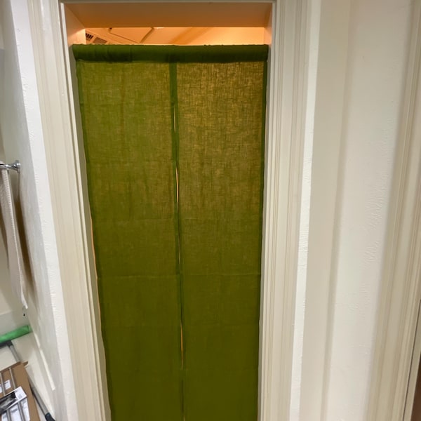 Moss Green Japanese Noren Curtain. Linen Door Curtain. Moss Green ...