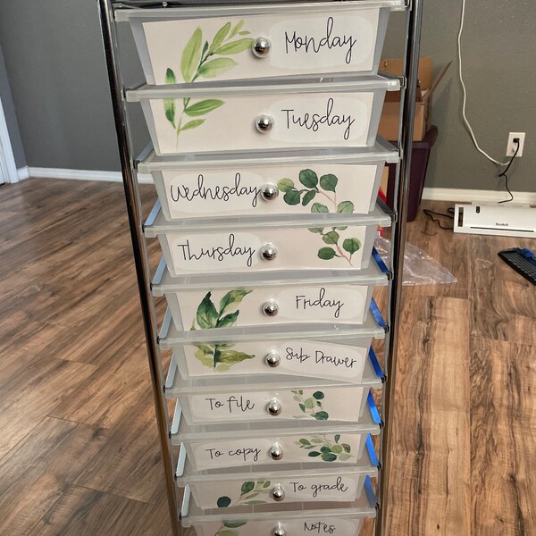 Teacher Trolley Labels, Editable Rolling Cart Drawer Organizers ...