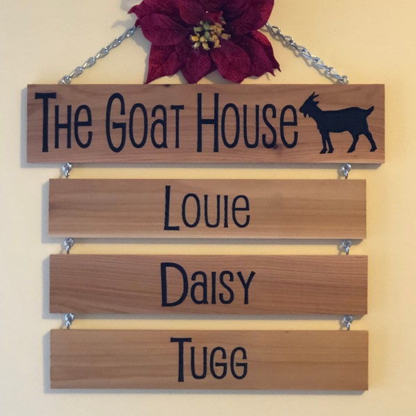 Large "the Goat House" Hanging Name Sign // Drop Down Name Signs ...
