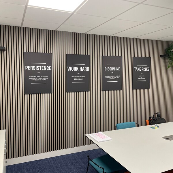 5 Piece Wall Art Motivational Canvas Office Decor Definition Bundle ...