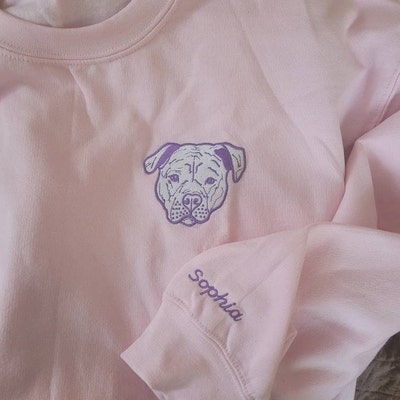 Custom Embroidered Logo Text Sweatshirt, Embroidered Business Logo ...