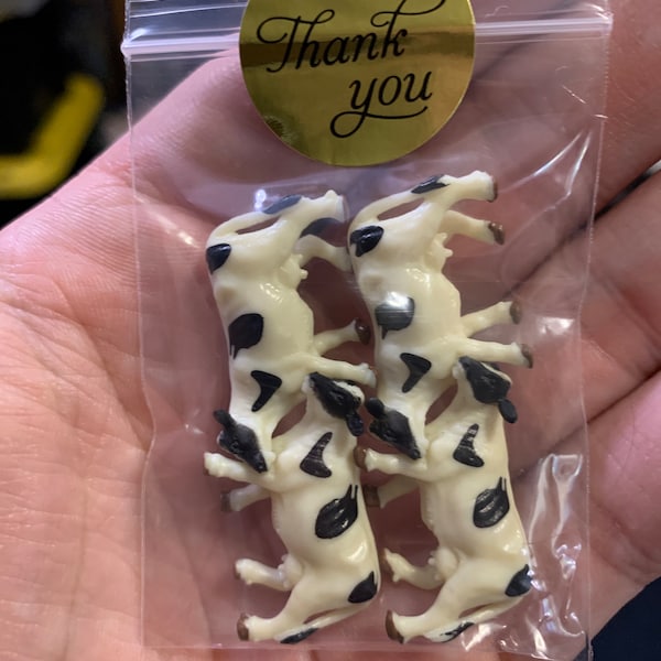 Tiny Dairy Cow Figurine - Soft Plastic Animal for Fairy Garden, Diorama ...