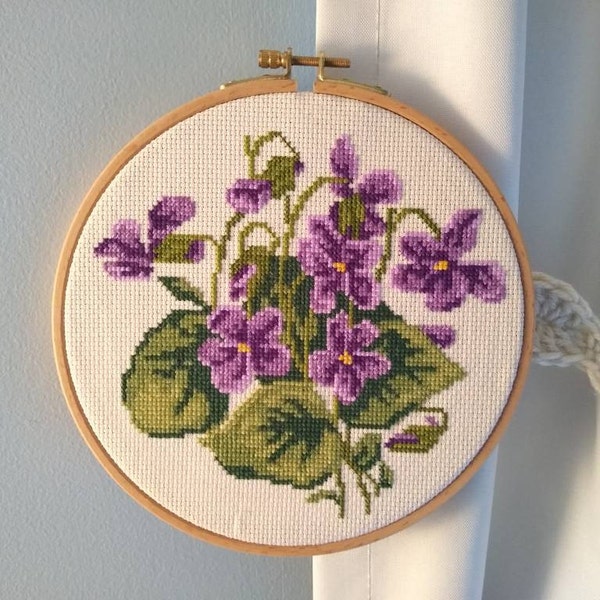 Spring Flower Violets Cross Stitch Pattern Modern Embroidery Floral ...