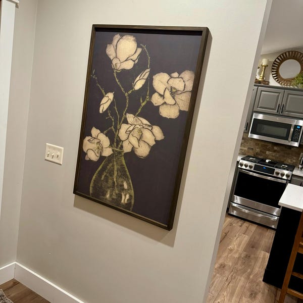 Framed Botanical Canvas Art: Vintage Floral Oil Painting Print | F510 ...