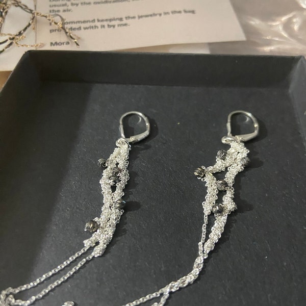 Extra Long Wedding Necklace for Bride, Sterling Silver Necklace for ...