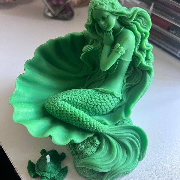 Mermaid in Shell Candle - Etsy