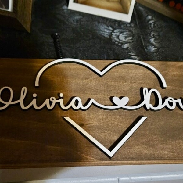 Personalized Couple Name Sign With Heart ,lovers Sign, Valentine's Day ...