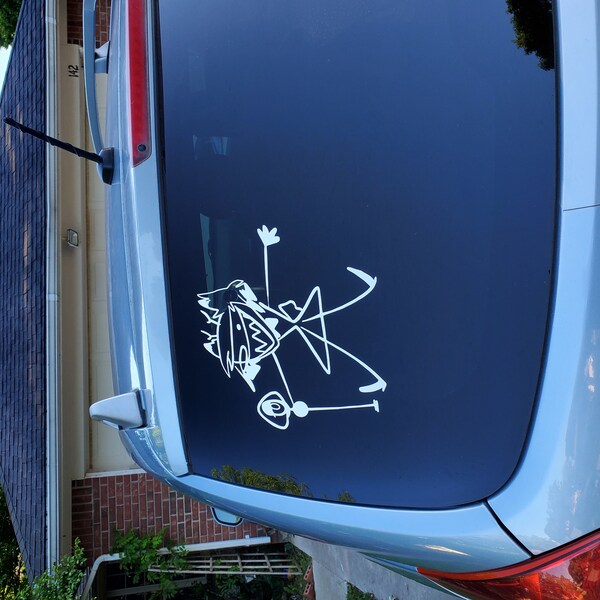 Hazbin Alastor Doodle Decal Car Decal Alastor Hazbin Hotel Car Sticker ...
