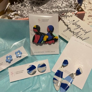 Jaz Collection Part 1 POLYMER CLAY EARRING Handmade Statement Dangle ...