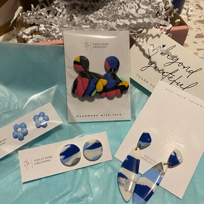 Jaz Collection Part 1 POLYMER CLAY EARRING Handmade Statement Dangle ...