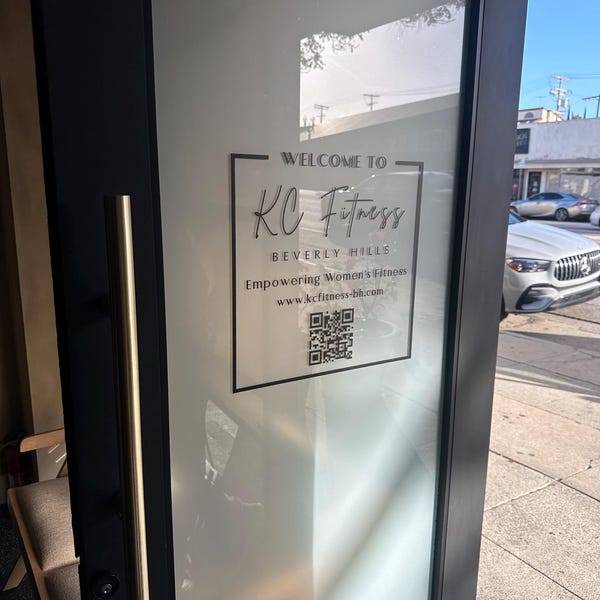 Custom Storefront Window Welcome Sign With QR CODE | Business Hours ...