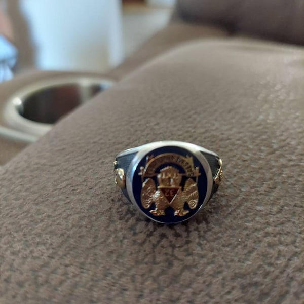 Masonic Ring AASR Signet Ring Ancient Accepted Scottish Rite 32 Degree ...