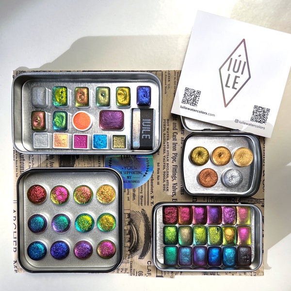 Rainbow Holo Handmade Watercolor Paints Holographic Full/half/quarter ...