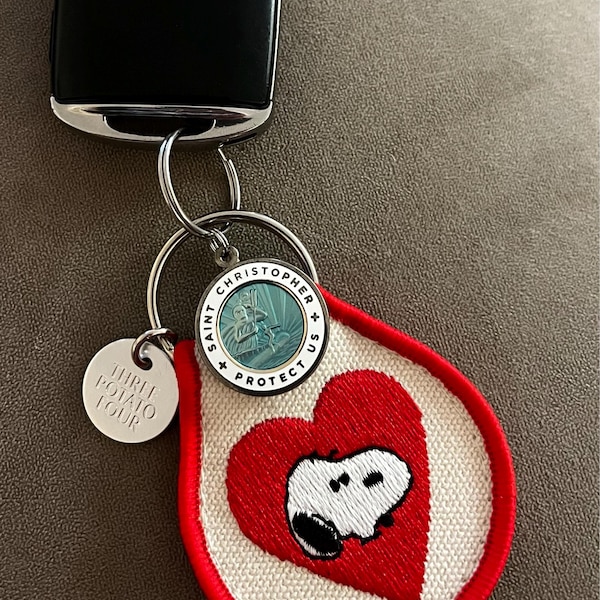 3P4 X Peanuts® Valentine- Snoopy Heart Patch Keychain - Etsy