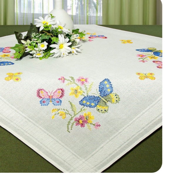 Flowers Tablecloth Kit for Cross Stitch Embroidery Schafer 6862 - Etsy